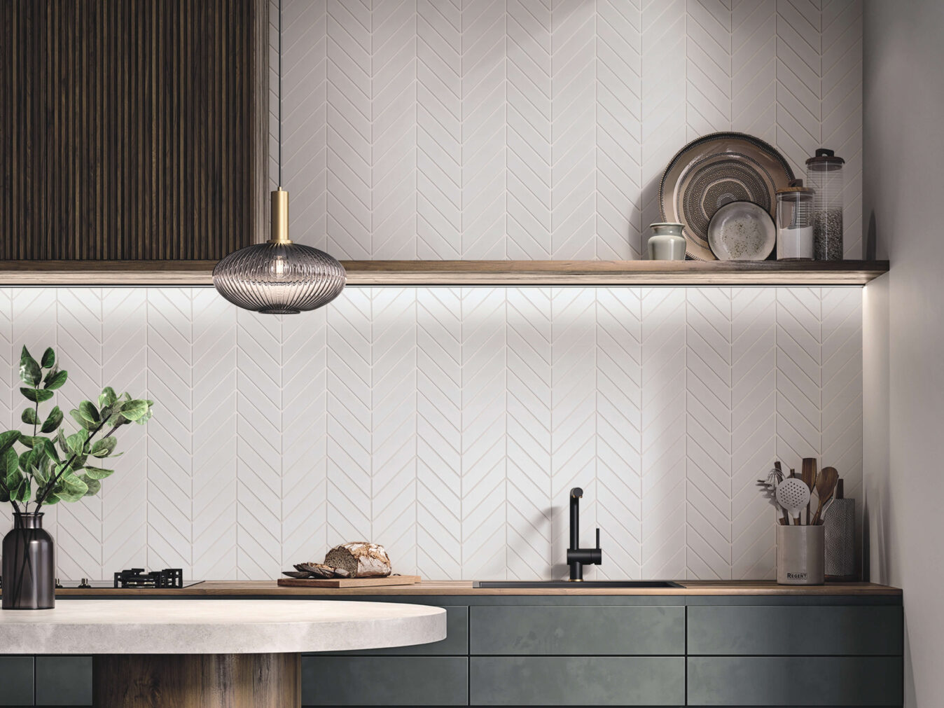 Baleno White Gloss Chevron 2" x 7" Porcelain Mosaic - Neshada Tile & Stone | Shop Tiles ...