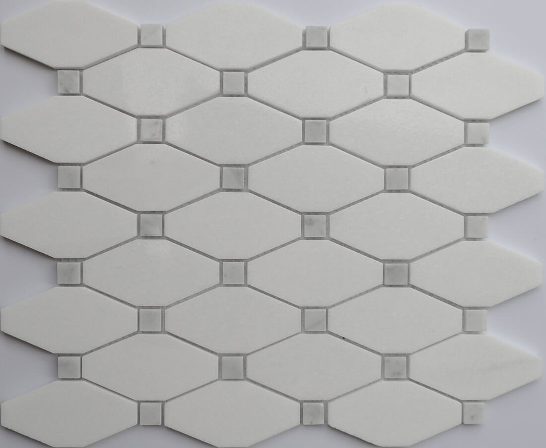 Long Octagon- Thassos Marble Mosaic Backsplash | Shop Tiles ...
