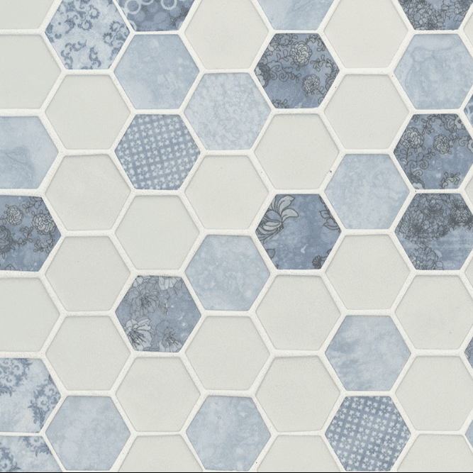 MSI Vista Azul Hexagon Mosaic Tile | Shop Tiles | Mississauga | Barrie ...