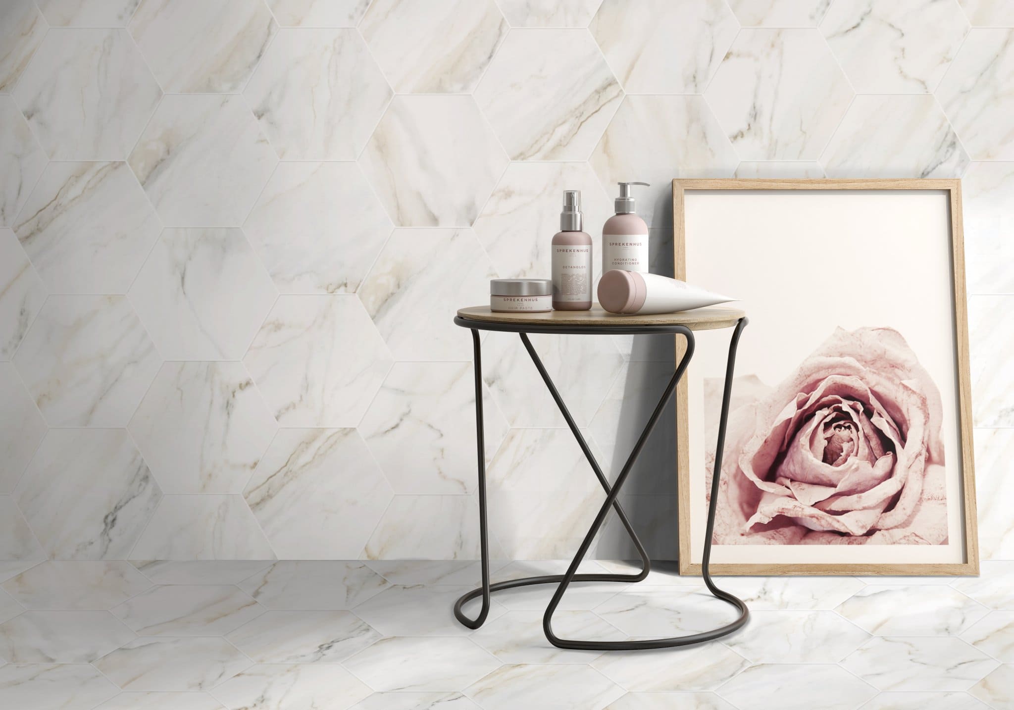 Urban Zebra Statuario Hexa Porcelain Tile